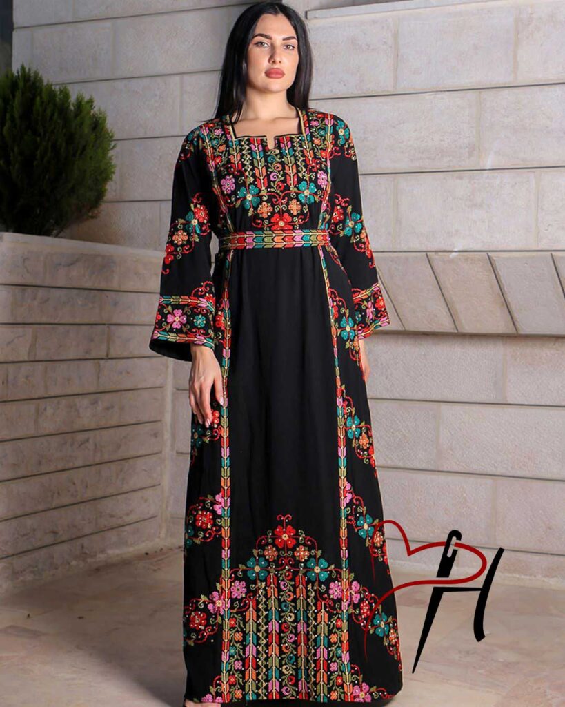 Floria Palestinian Jordanian Embroidered Maxi Dress Princess Design